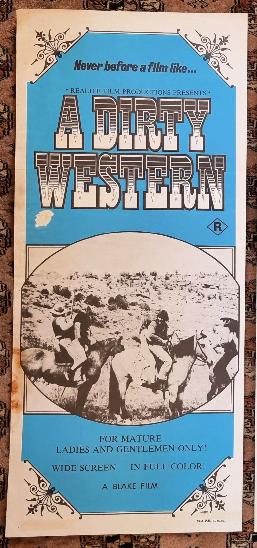 Dirty Western 1975 Us Sleaze Australian Daybill Poster Trash Video