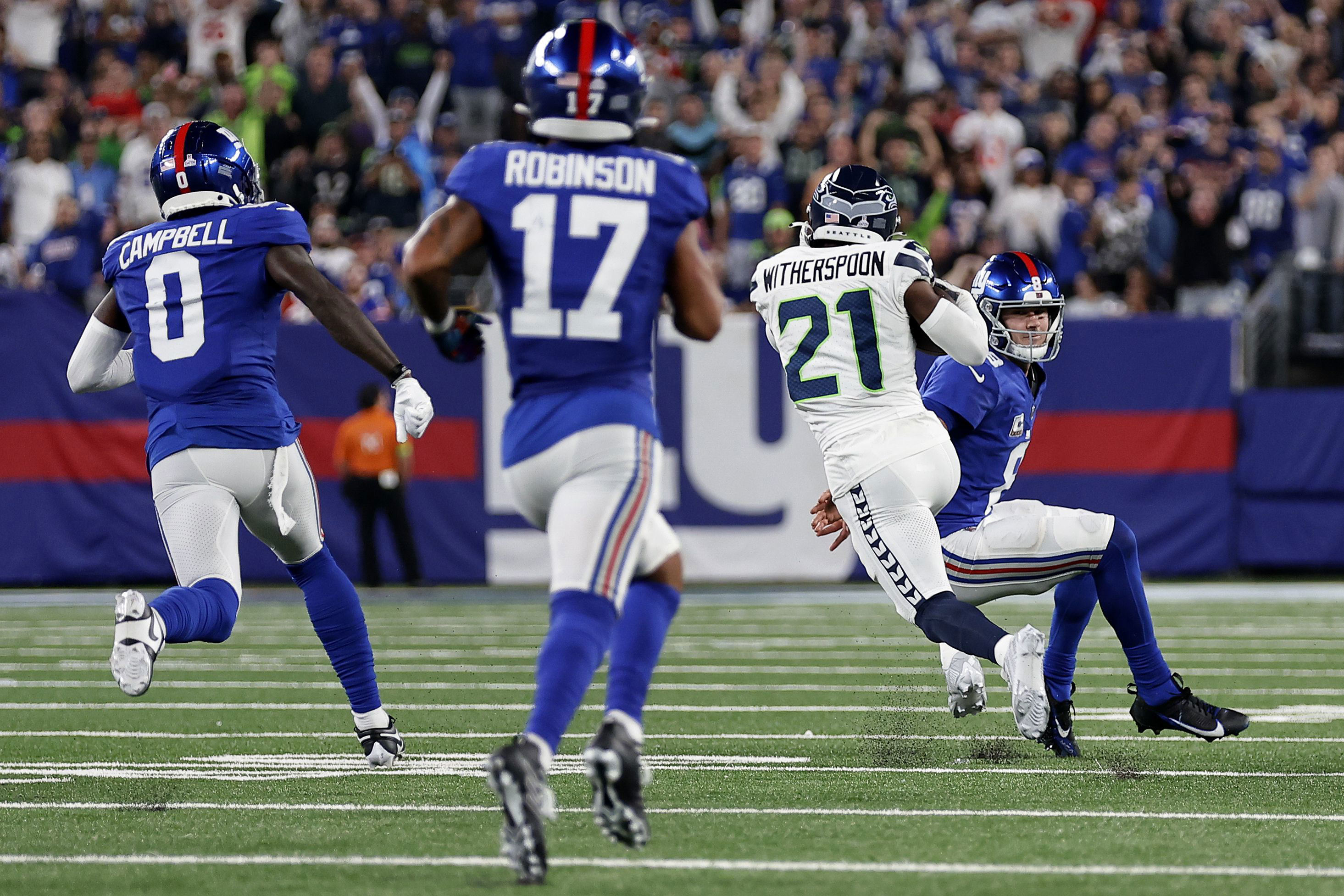 Devon Witherspoon Leads Sack Happy Seahawks Past Offensively Inept Giants