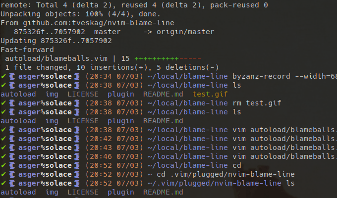 Tveskagnvim Blame Line Neovim Plugin Developers Using Nvim Blame